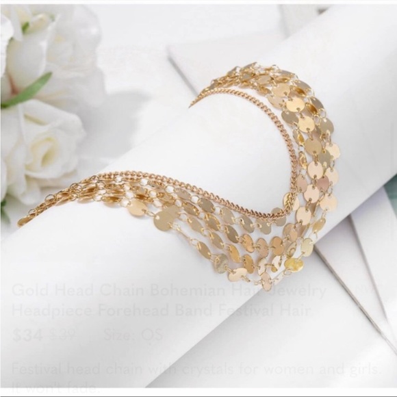 Think Vintage Online | Hair | Gold Head Chain Bohemian Hair Jewelry ...